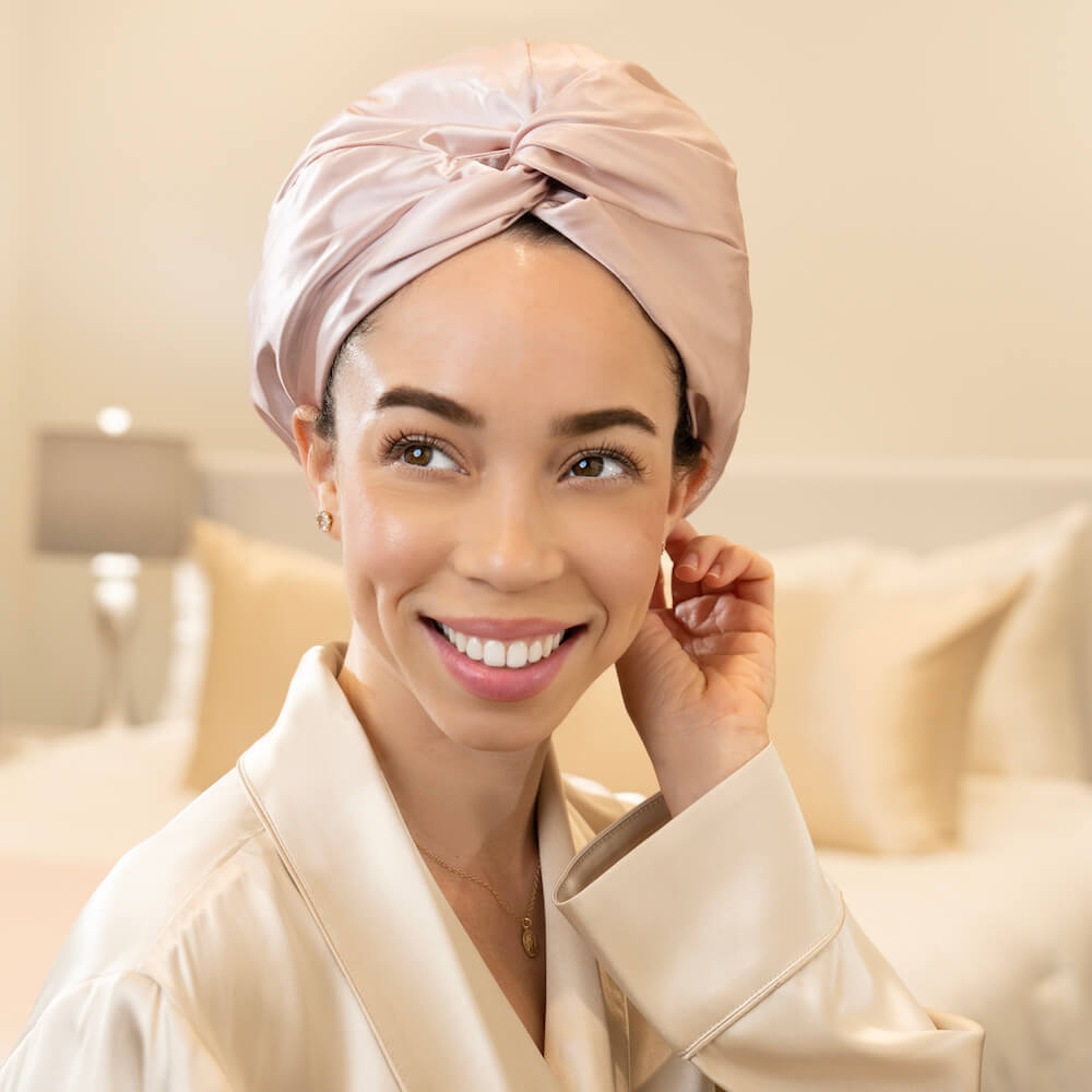 Blissy 100% Silk Bonnet - Pink - 100% Mulberry Silk - Canada